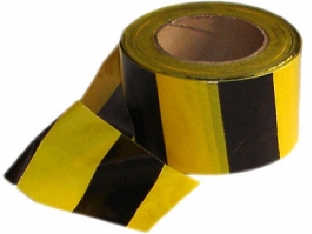 Fita zebrada preta/amarela 70MM x 200M